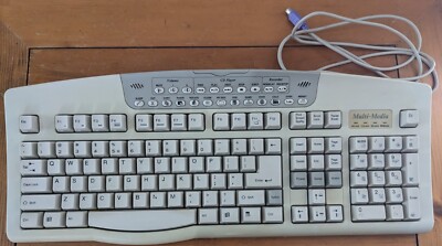 Genuine Vintage Turbo-Media Computer Multi-Media Keyboard PS/2 Model KB ...