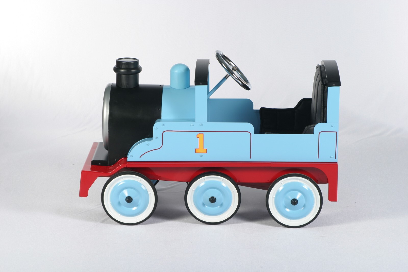 Blue Classic Vintage-Style Metal Train Pedal Car - Full Size Perfect ...