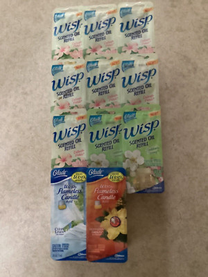 11 Glade WISP Flameless Candle Refills~DELICATE PETALS~SUDDENLY SPRING ...