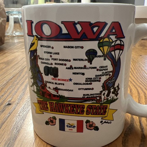 Iowa "Hawkeye State" Coffee/Tea Mug Souvenir (No Chips or Cracks) | eBay