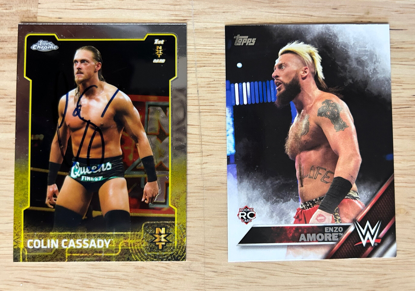 WWE 2015 Topps Chrome Colin Cassidy RC Auto & 2016 Topps Enzo Amore RC (Lot 2) | eBay