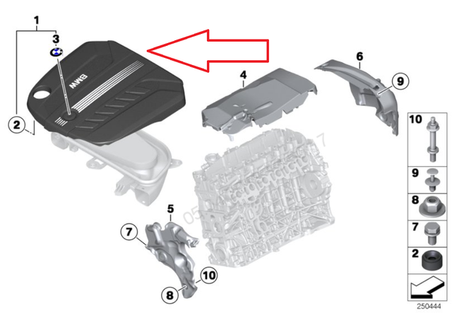 BMW 5 F10 Engine Cover 11148513453 8513453 2015 New Genuine | eBay