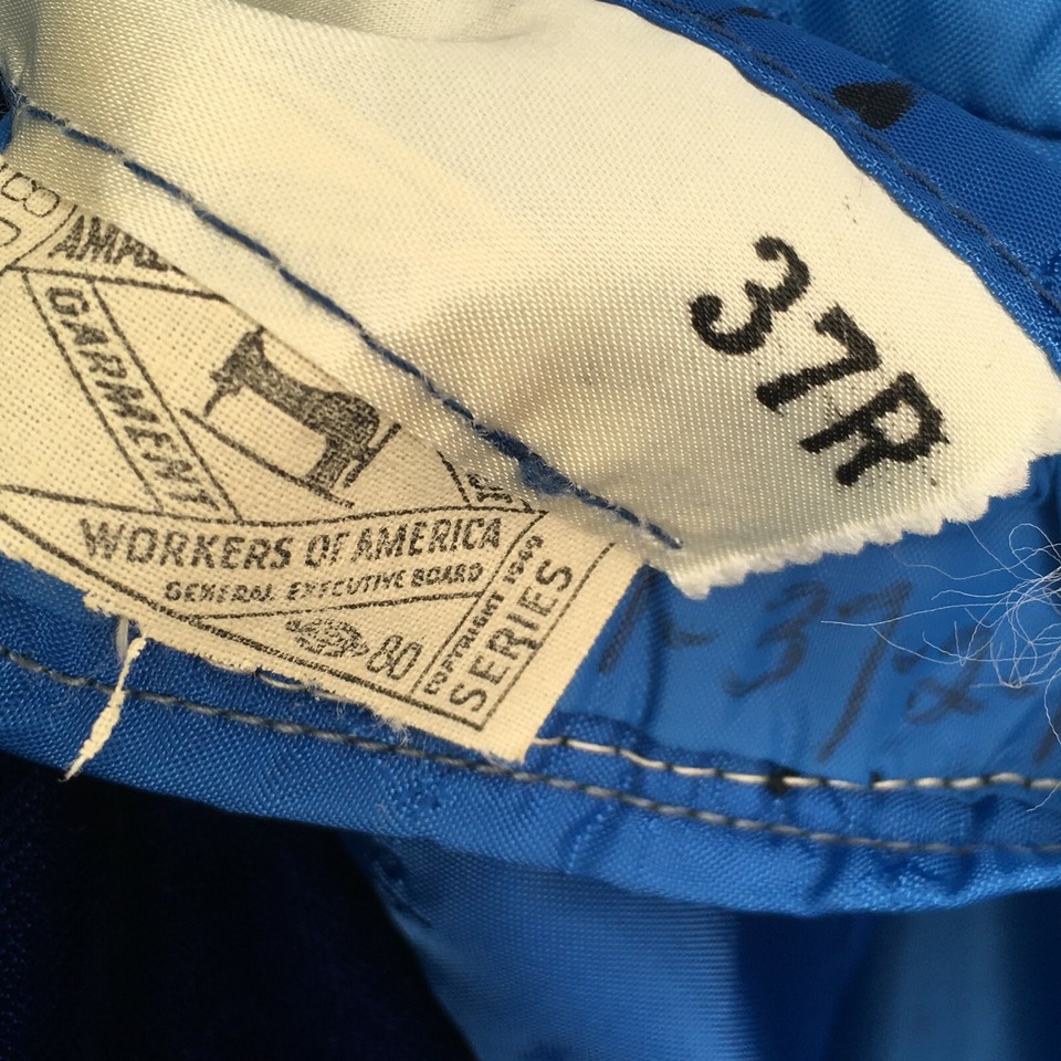 VTG Mens 37 R Tuxedo BLUE Velvet Smoking Jacket Suit Blazer Austin ...