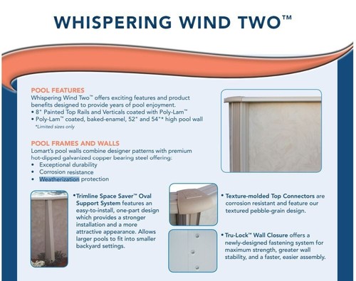 Whispering Wind III Oval Above Ground Swimming Pool w/ Liner - (Choose ...