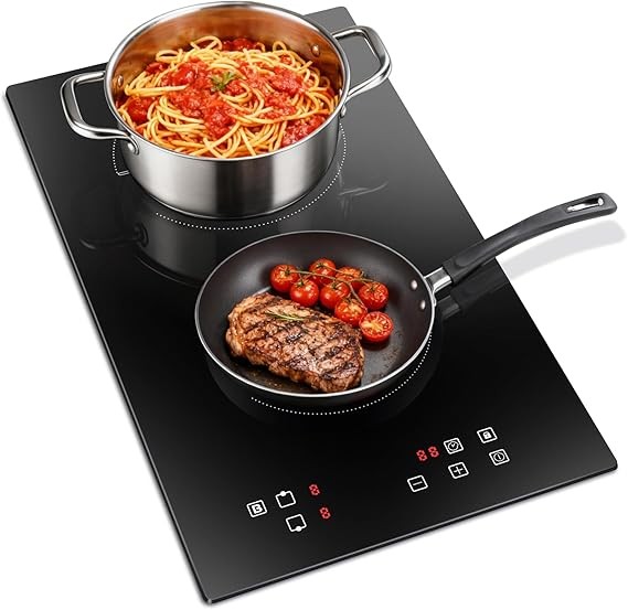 Induction Hob 2 Ring, 30CM Electric Hob 3500W, Two Zone Built-in ...
