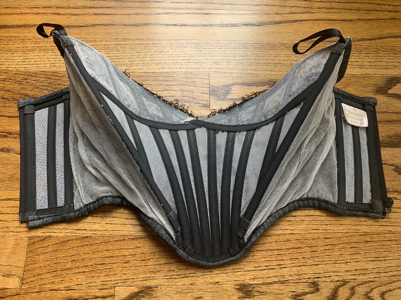 Vivienne Westwood Runway Sheer Black Mesh & Lace Cors… - Gem