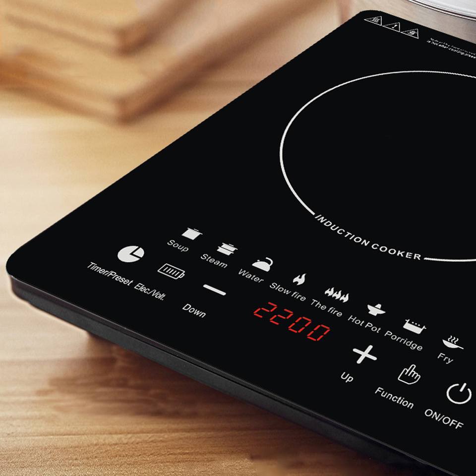 Portable 2200W Electric Induction Hob Single Cooker Hot Plate Hobs ...