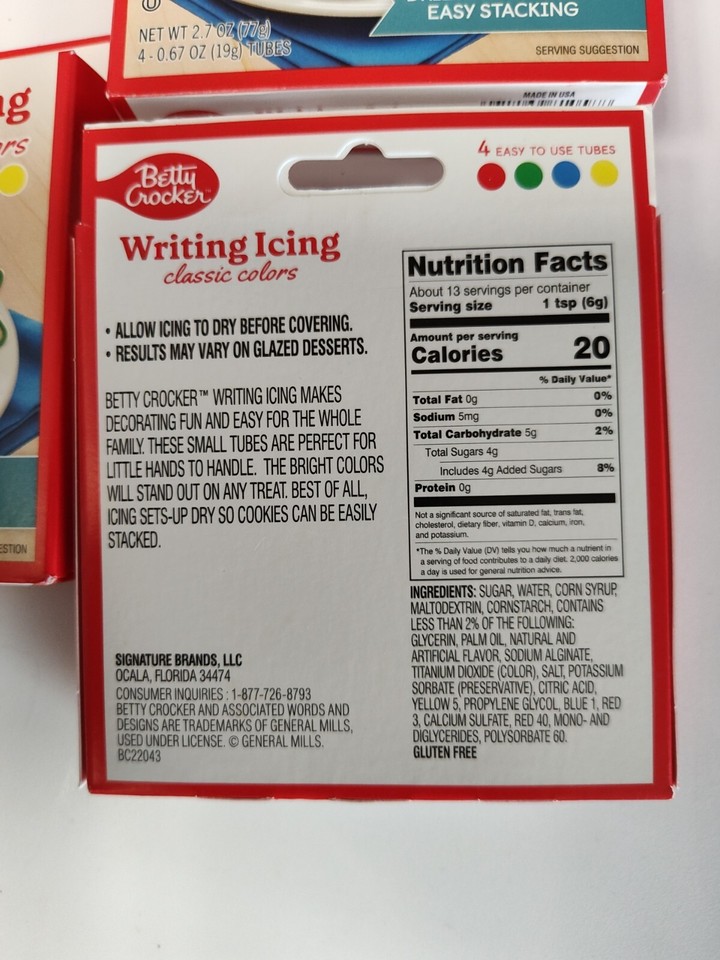 3 Box Betty Crocker Writing Icing Classic Colors • Cake Cookie ...