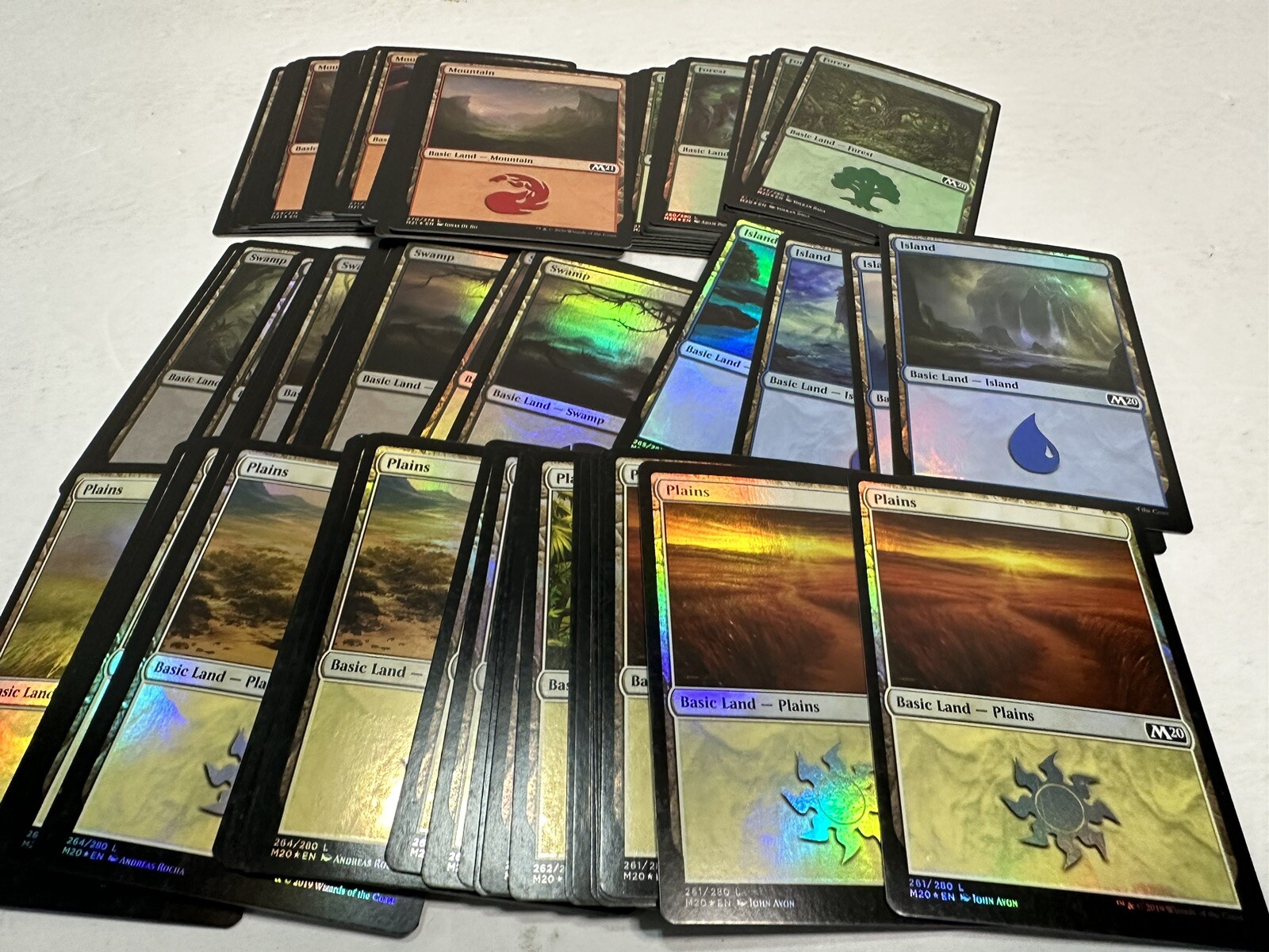 MTG Lot of 92x Foil Basic Lands from M21 Core set Magic the Gathering | eBay