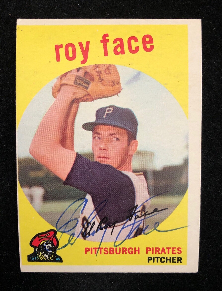 ROY FACE 1959 TOPPS AUTOGRAPHED SIGNED AUTO BASEBALL CARD 339 PIRATES ...
