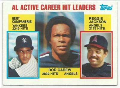 1984 Topps ROD CAREW REGGIE JACKSON CAMPANERIS #71 AL Career Hit ...