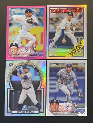 2023 Oswald Peraza RC Lot (4) ROY Favorite, Chrome Pink Ref, 1988 ...