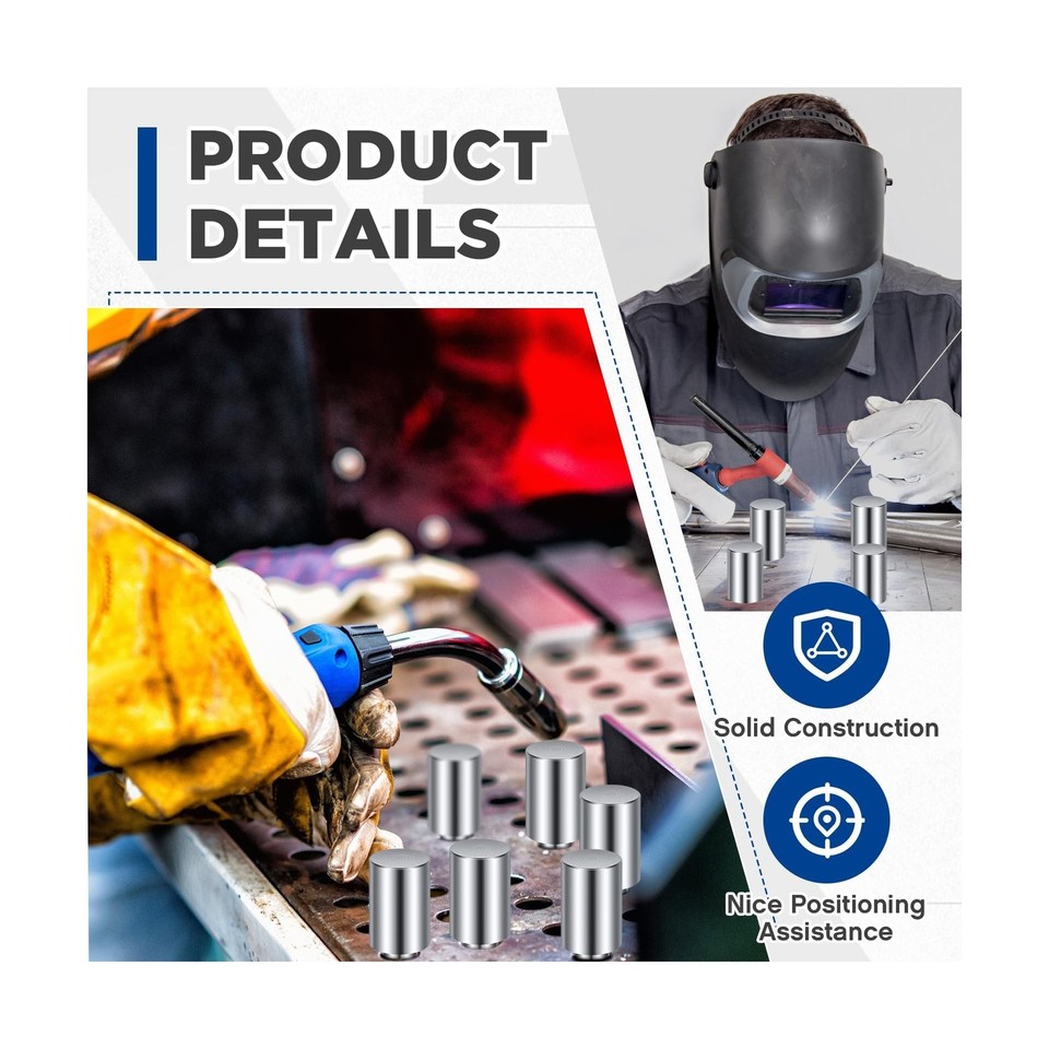 Hicarer 10 Pcs 5/8" x 1" x 1.5" Welding Table Fixture Pins Stop ...