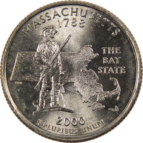 2000 P Massachusetts State Quarter BU Uncirculated Clad 25c Coin | eBay
