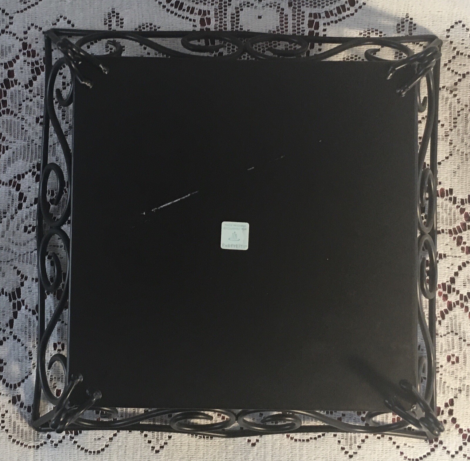 PartyLite ANTIQUE BRASS Tray & Mirror HB3507 Hostess-Only Gift Holder ...