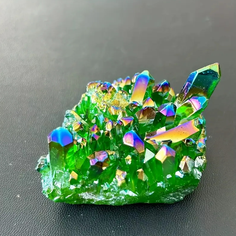 80-100G Green Angel Aura Quartz Crystal Cluster Titanium Crystal Geode ...