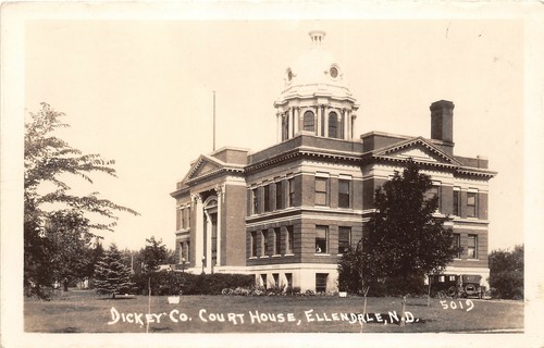 F14/ Ellendale North Dakota RPPC Postcard c40s Dickey County Court ...