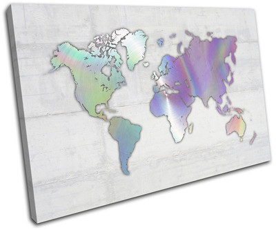 World Atlas Oil Slick Concrete Maps Flags SINGLE CANVAS WALL ART ...