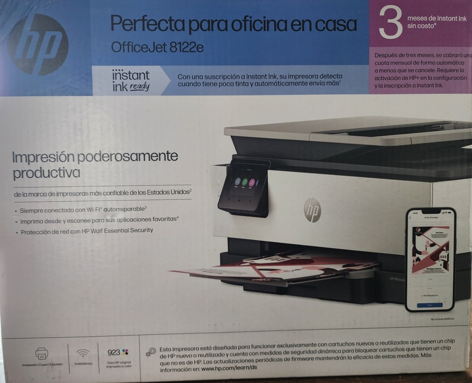 HP 405U5A#1H5 OfficeJet 8122e Wireless All-in-One Color Inkjet Printer ...