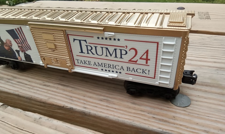 Donald J Trump 2024 O gauge scale train president 45 47 Lionel boxcar ...