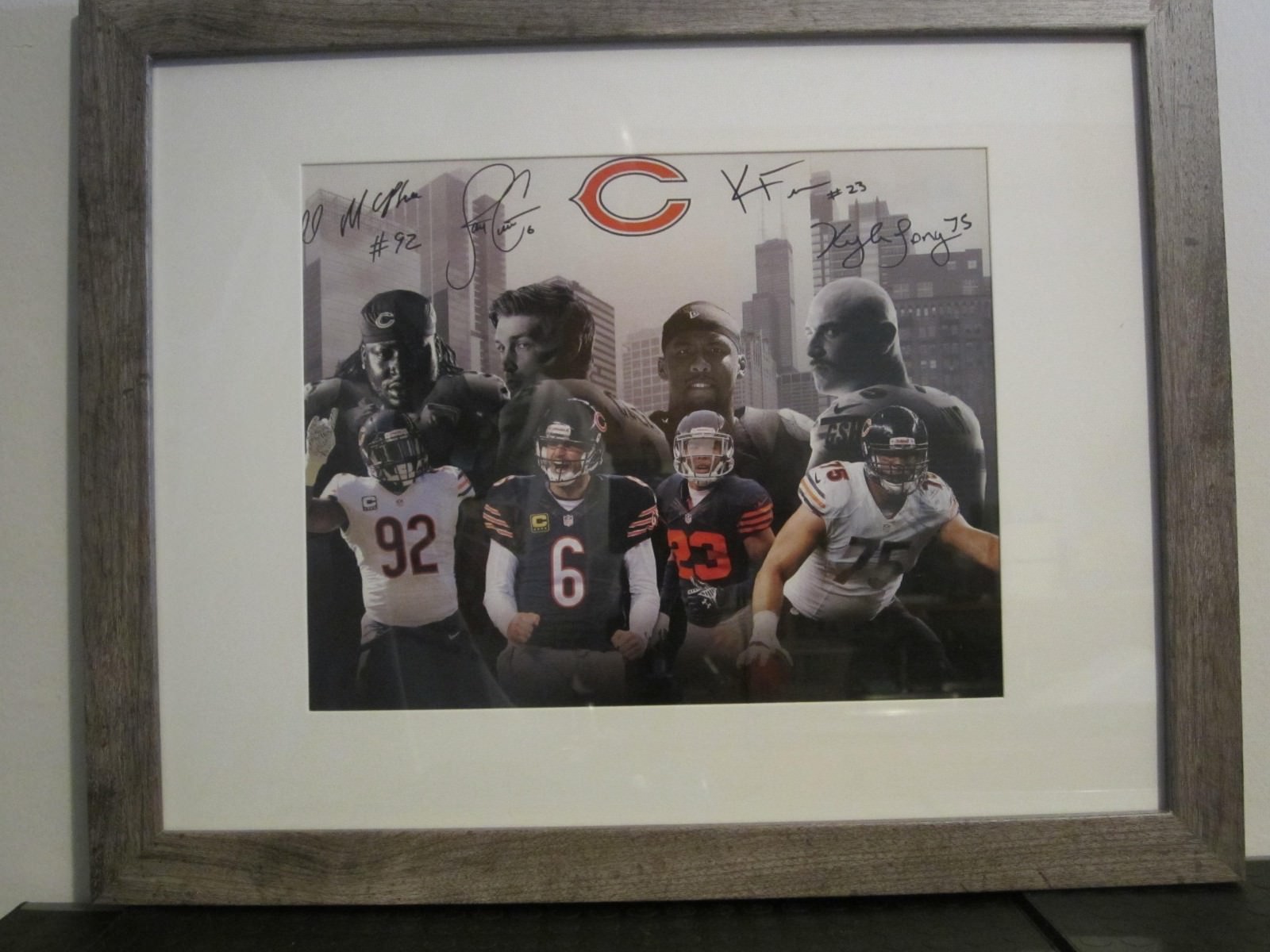 Chicago Bears autographed picture 2016, 4 players, McPhee, Cutler ...