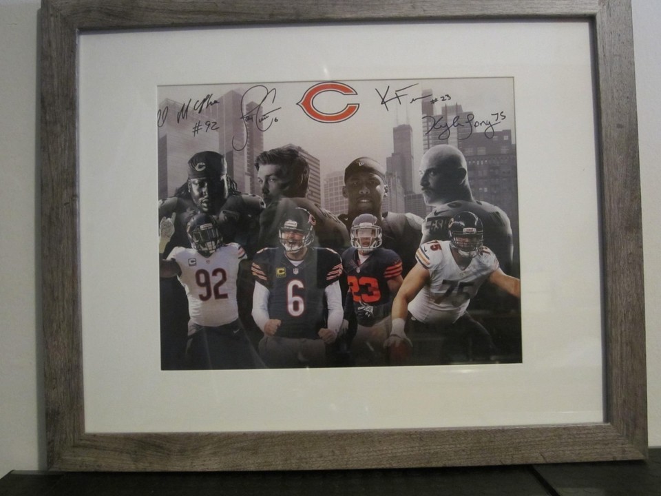 Chicago Bears autographed picture 2016, 4 players, McPhee, Cutler ...