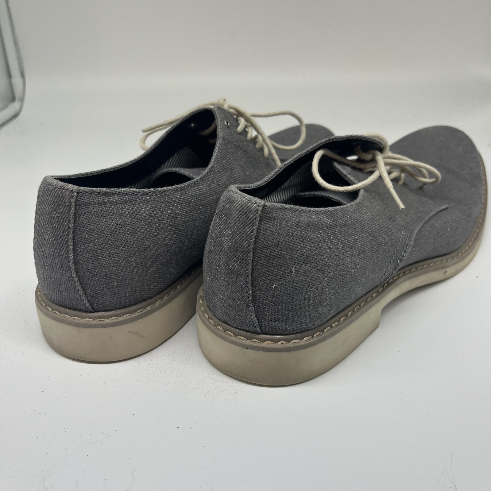 Public Opinion Mens Zane Canvas Derby Oxford Shoes Blue Denim Gray US ...