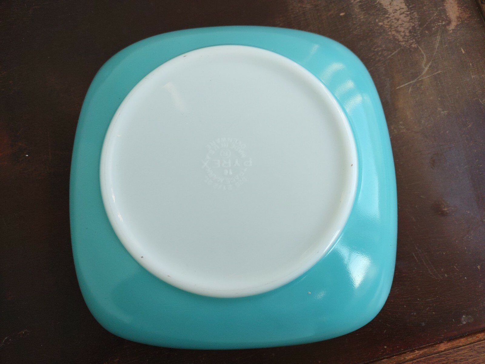 Pyrex Turquoise Blue Glass 2 1/2 qt Chip & Dip Square Bowl 025 USA | eBay