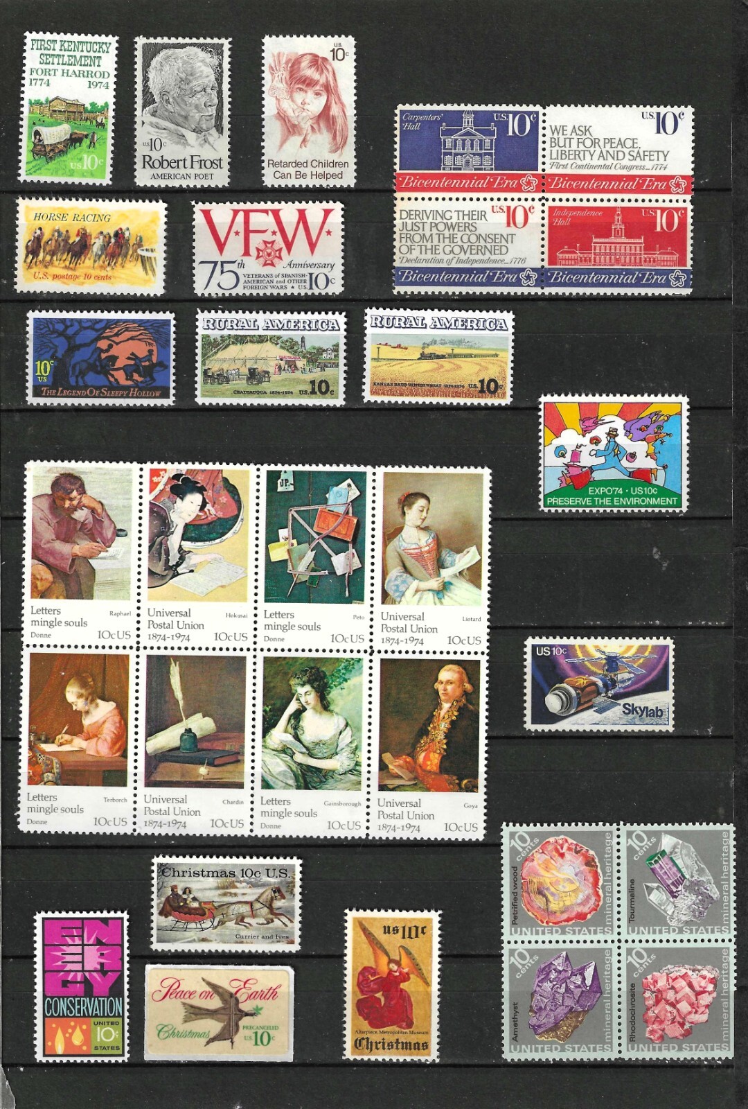 1974 US Commemorative Year Set Stamps #1505-06, #1525-1552 Mint NH | eBay