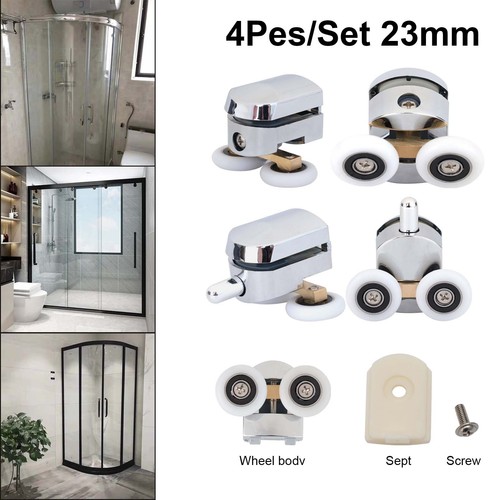 4Pcs Shower Screen Door Rollers Runners Wheels 23mm Top&Bottom ...