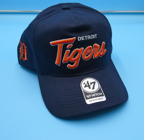 '47 Brand Detroit Tigers Hat Mens Blue Snapback Cap MLB Baseball Script ...