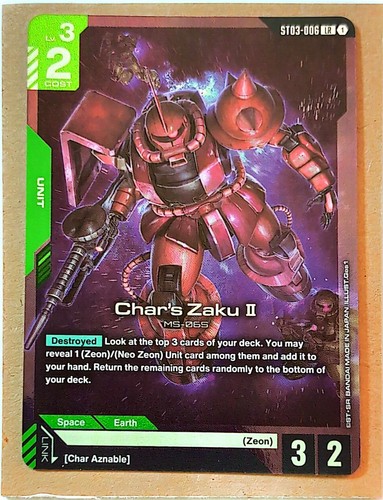 Char's Zaku II | ST03-006 LR | Starter Deck 03: Zeon's Rush | Near Mint | eBay