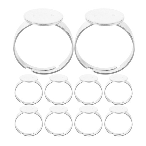 20 Pcs Stainless Steel Ring Bases 12 mm Adjustable Ring Holder For ...