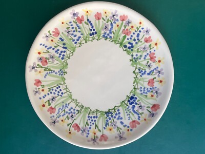 Jan PUGH Packer Creek Art POTTERY Circular Painted Floral Flowers PLATE ...