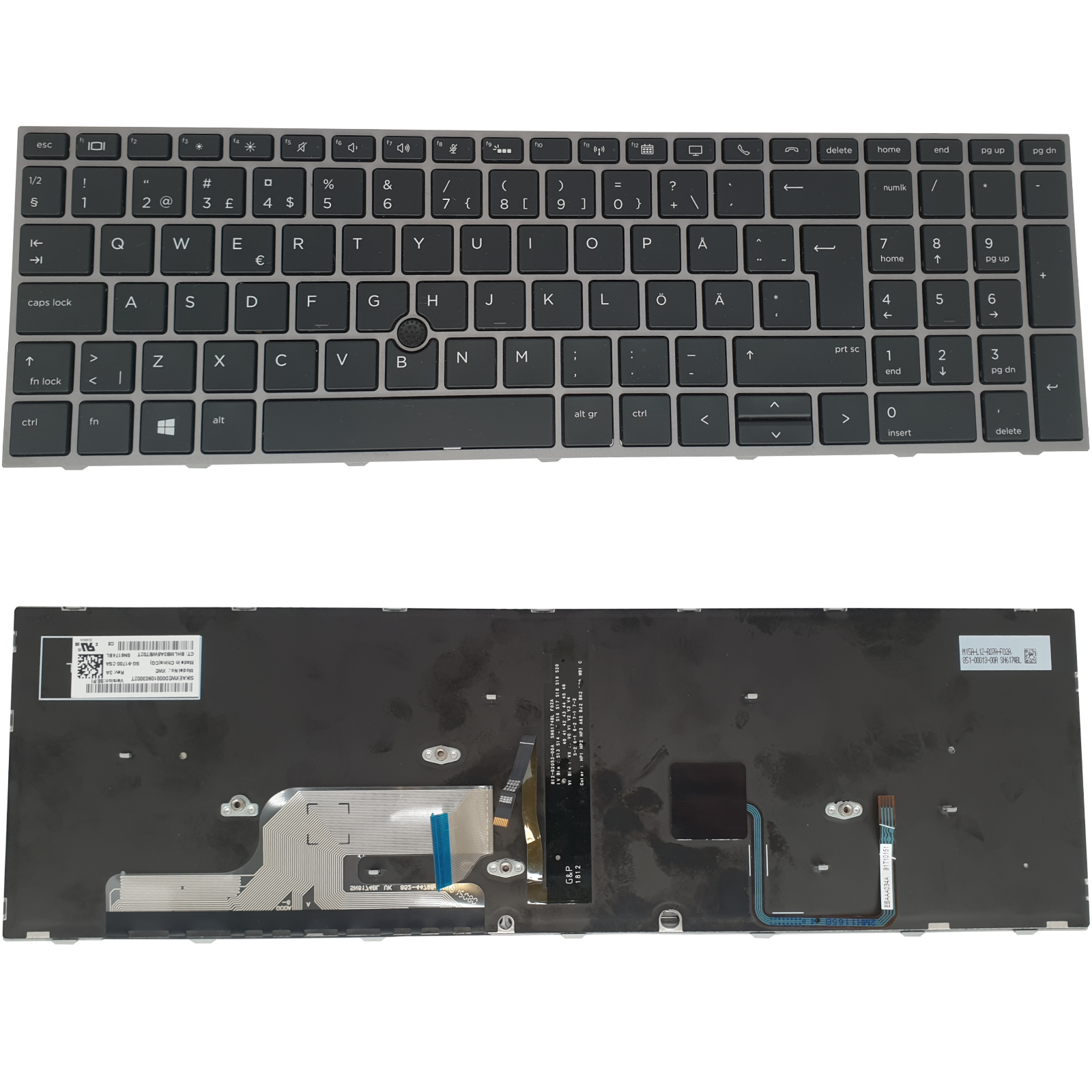 HP Tastatur für HP Zbook 15 17 G5 G6 Keyboard svensk schwedisch SWE ...