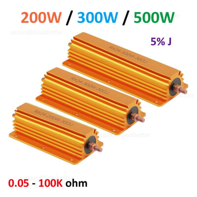 200W 300W 500W Resistor Metal Wirewound Range - Golden Load Aluminium ...