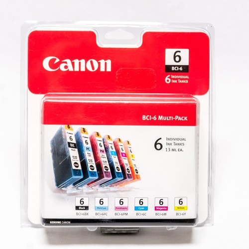 Genuine Canon BCI-6 Multi Pack Color Ink Cartridges 6 Individual Tanks ...