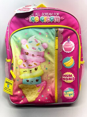 Num Noms MGA Pink Backpack We All Scream For Ice Cream Mesh Pockets ...