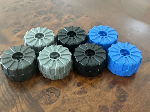 2x LEGO Large Hard Plastic Wheels Blue Black or Grey 54mm 30mm 2515 ...