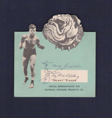 RARE 1922 BOXING BOXER MICKEY WALKER autograph diecut business card ...