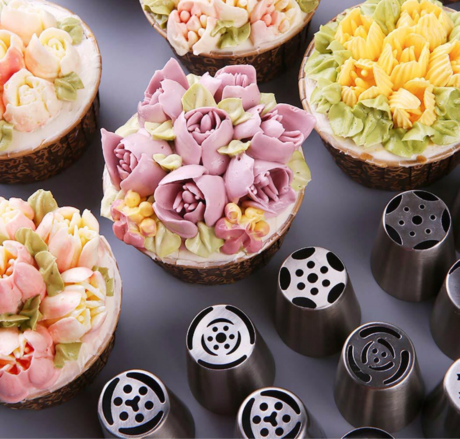 Russian Piping Tips Set 14pcs Cake Cupcake Decorating Supplies Kitchen ...