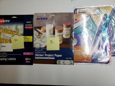 Mixed Avery Lot Shipping Labels Sticker Paper Plastic Dividers 15513 ...