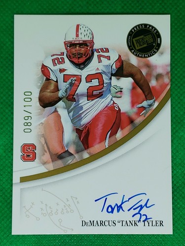 DeMarcus Tyler 2007 Press Pass #64 Gold Level Rookie Auto SN 89/100 ...