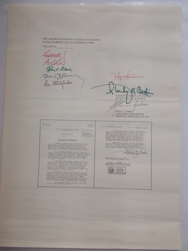 RAY BRADBURY, ROBERT BLOCH, FOREST ACKERMAN +MORE SIGNED 1983 CERT OF ...