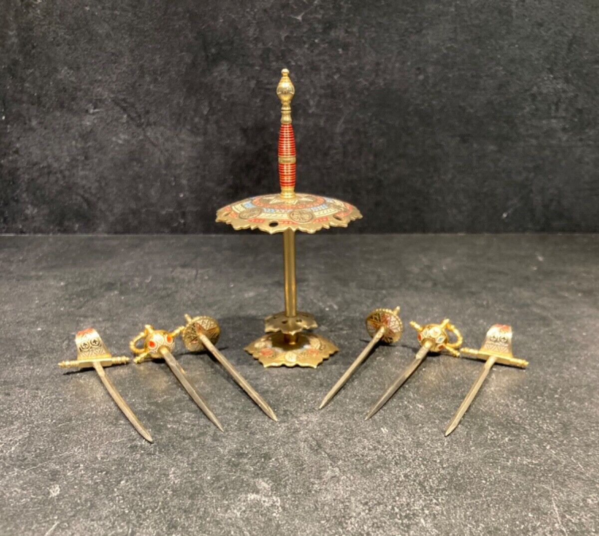 MCM Cocktail Swords Picks Toledo Spain Stand Appetizer Picks 7-piece ...