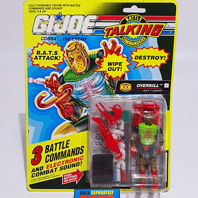 Vtg GI Joe Cobra OVERKILL 1992 Talking Battle Commanders #4 figure MOC ...