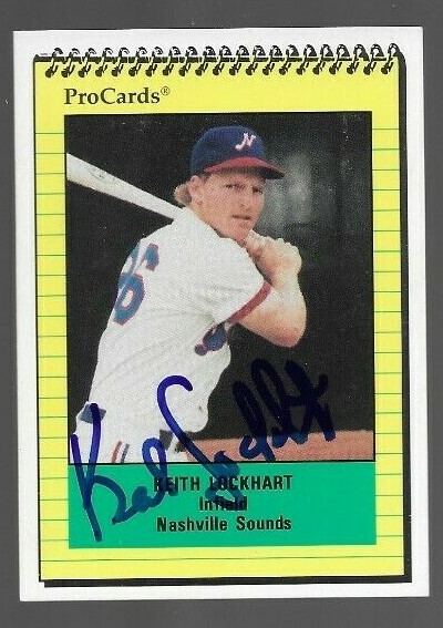 1991 Nashville Sounds KEITH LOCKHART Signed Card autograph ROYALS ...