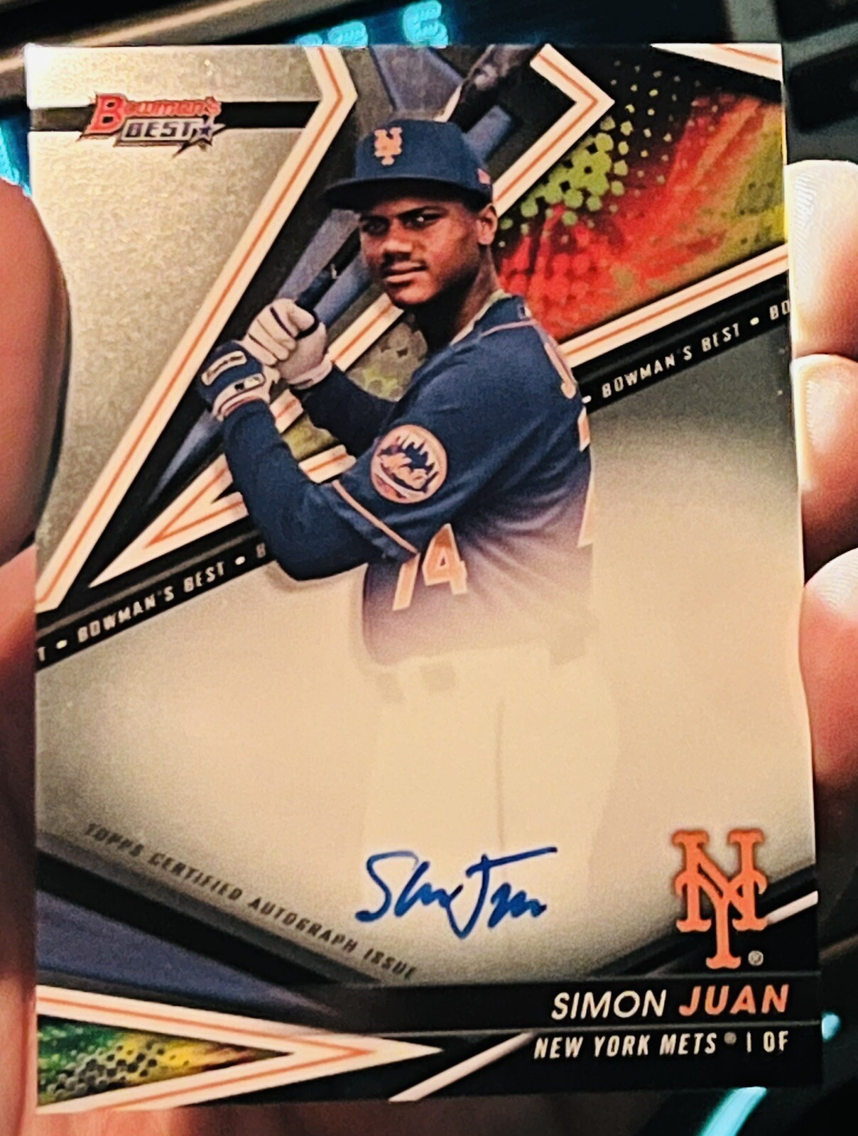 2022 Bowman's Best - Simon Juan - On-Card Prospect Auto - New York Mets ...