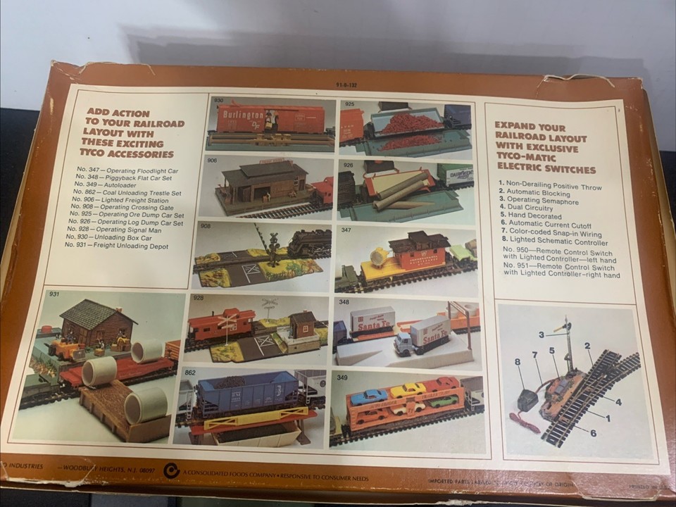 HO Scale Remote Control Log Dump Car Set T-926 W/Logs Operating Tyco ...