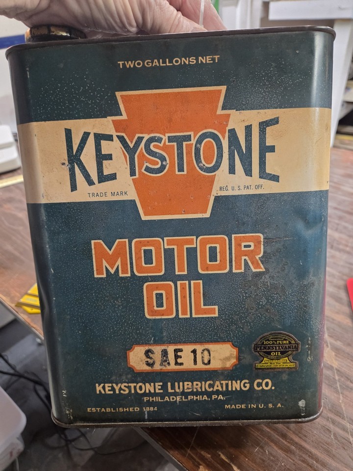 Vintage Keystone Metal 2 GALLON Motor Oil Can Empty | eBay